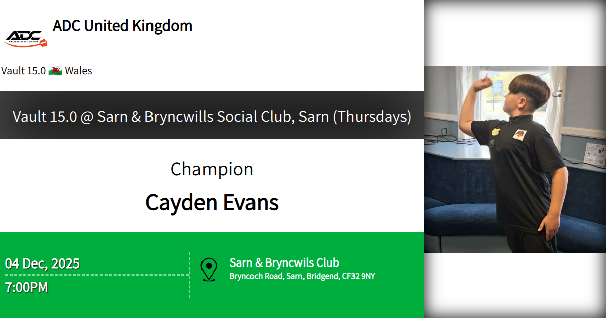 Vault 15.0 @ Sarn & Bryncwills Social Club, Sarn (Thursdays)