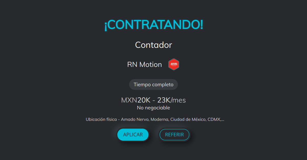 Contador en RN Motion | Torre