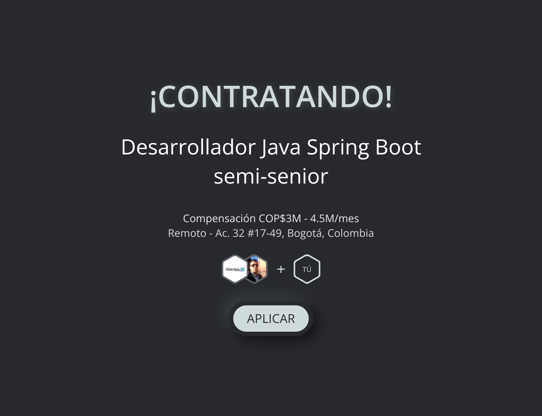 Desarrollador Java Spring Boot semi-senior en Vortex Soluciones | Torre