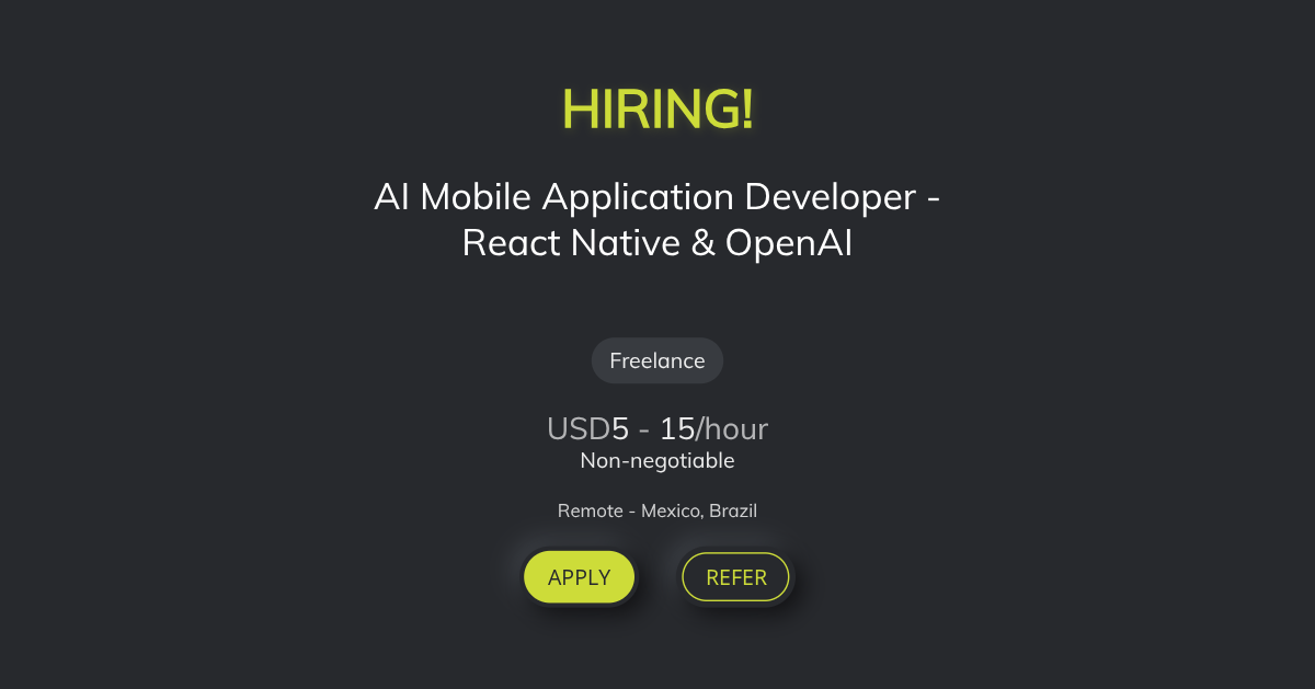 AI Mobile Application Developer - React Native & OpenAI | Torre