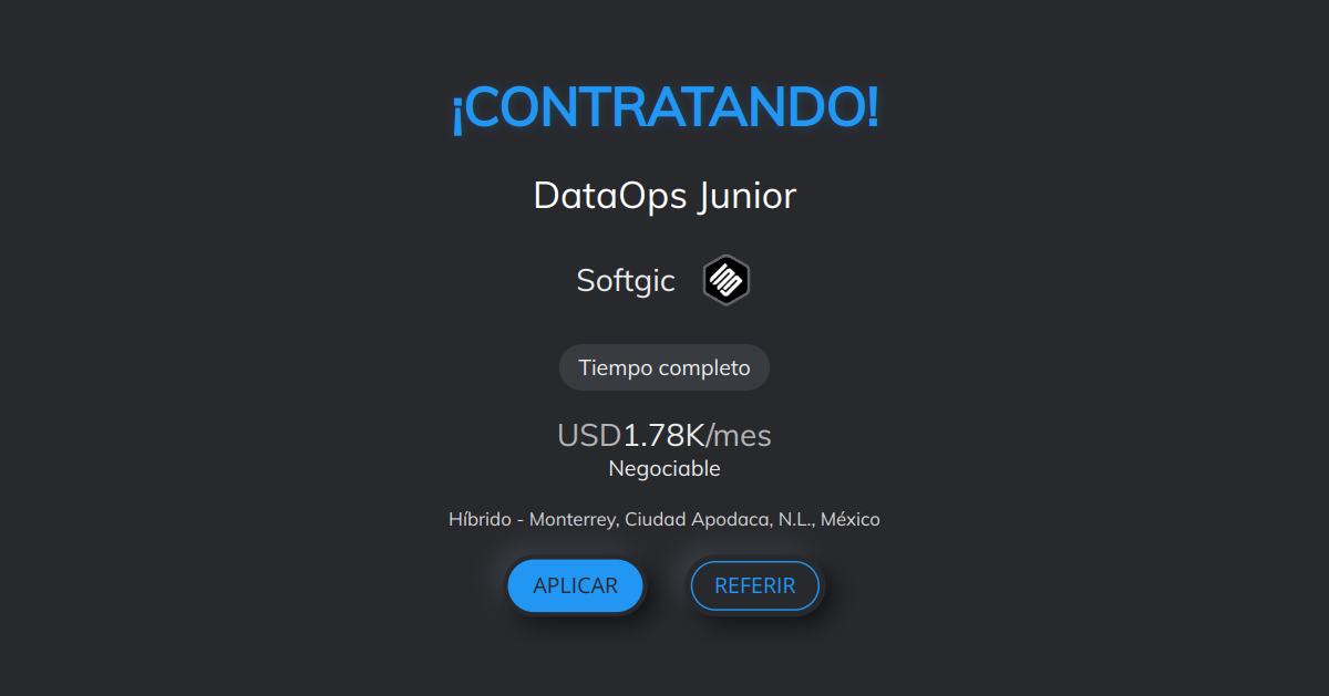 DataOps Junior en Softgic | Torre