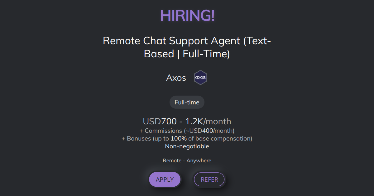 Remote Chat Support Agent (Text-Based | Full-Time) at Axos | Torre