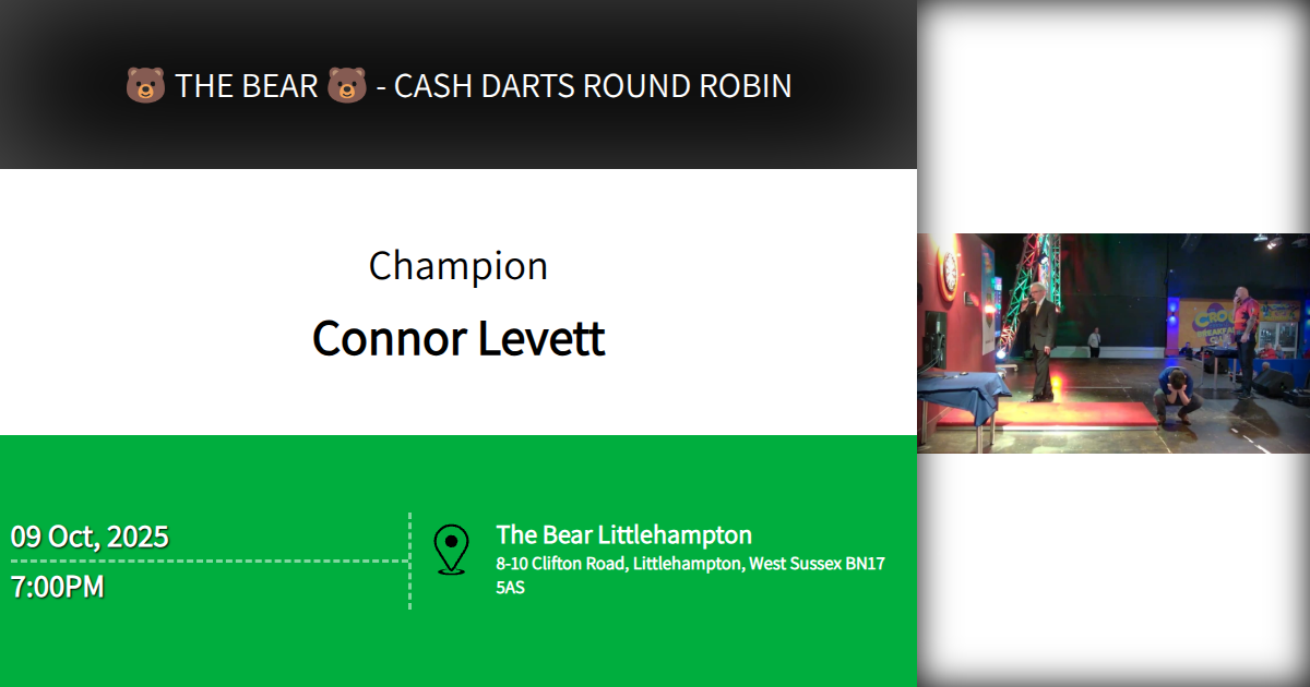 🐻 THE BEAR 🐻 - CASH DARTS ROUND ROBIN