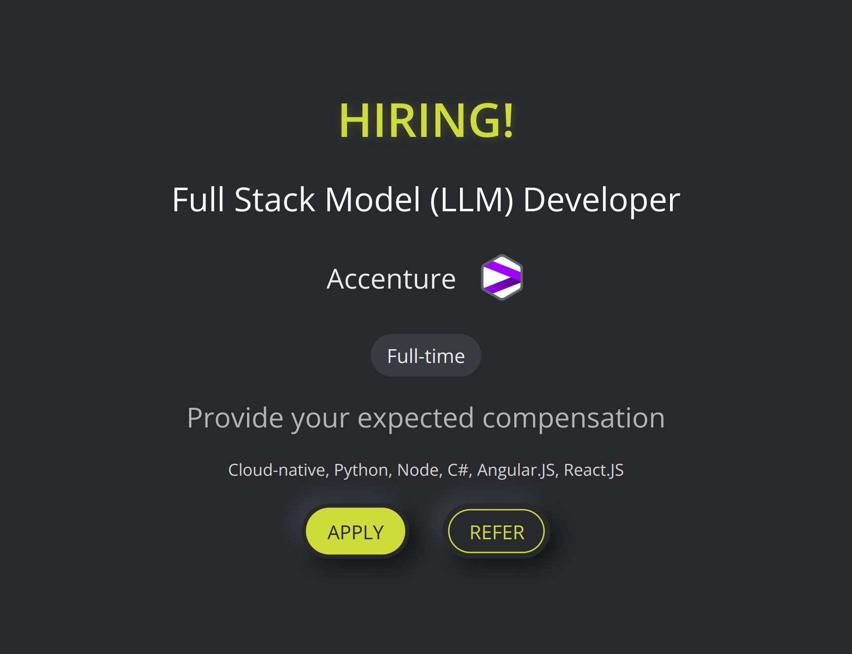 Full Stack Model (LLM) Developer at Accenture | Torre