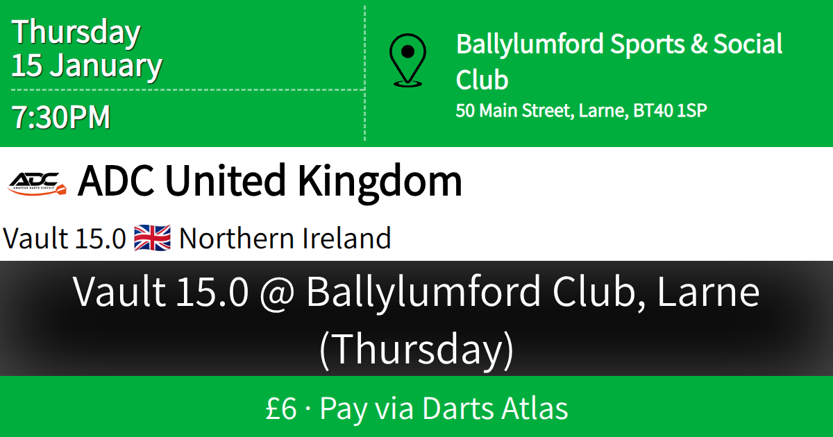 Vault 15.0 @ Ballylumford Club, Larne (Thursday)