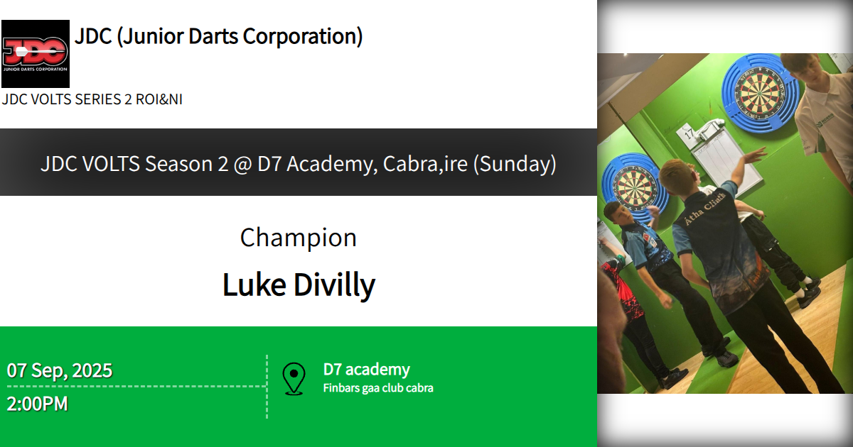 JDC VOLTS Season 2 @ D7 Academy, Cabra,ire (Sunday)