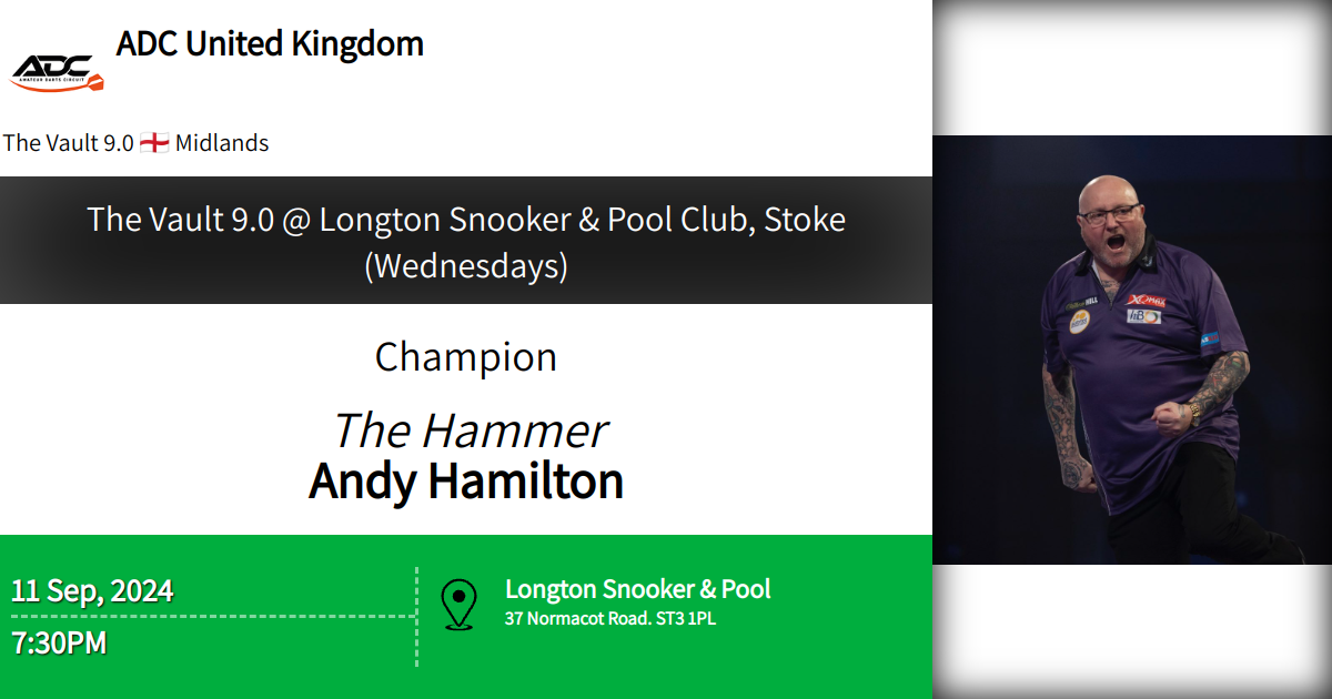 The Vault 9.0 @ Longton Snooker & Pool Club, Stoke (Wednesdays)