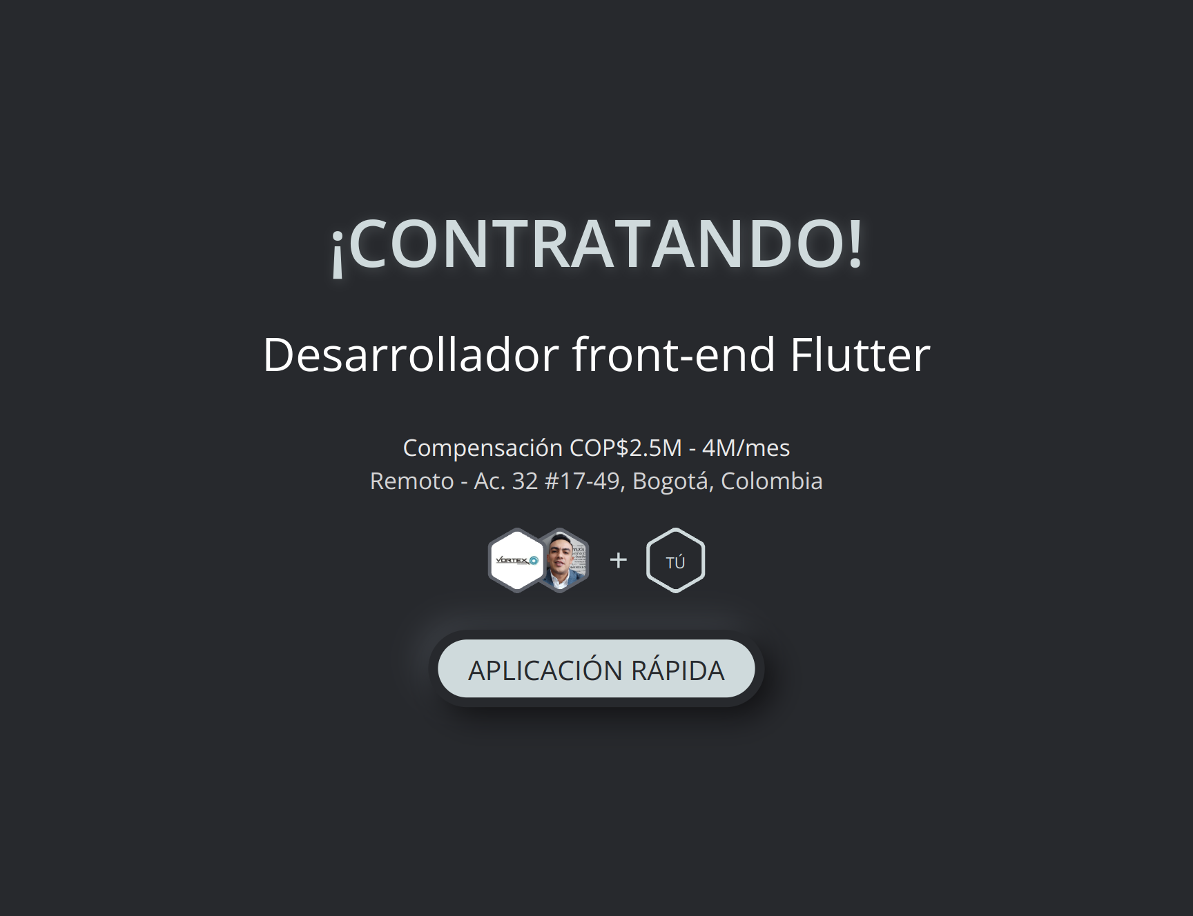 Desarrollador front-end Flutter en Vortex Soluciones | Torre