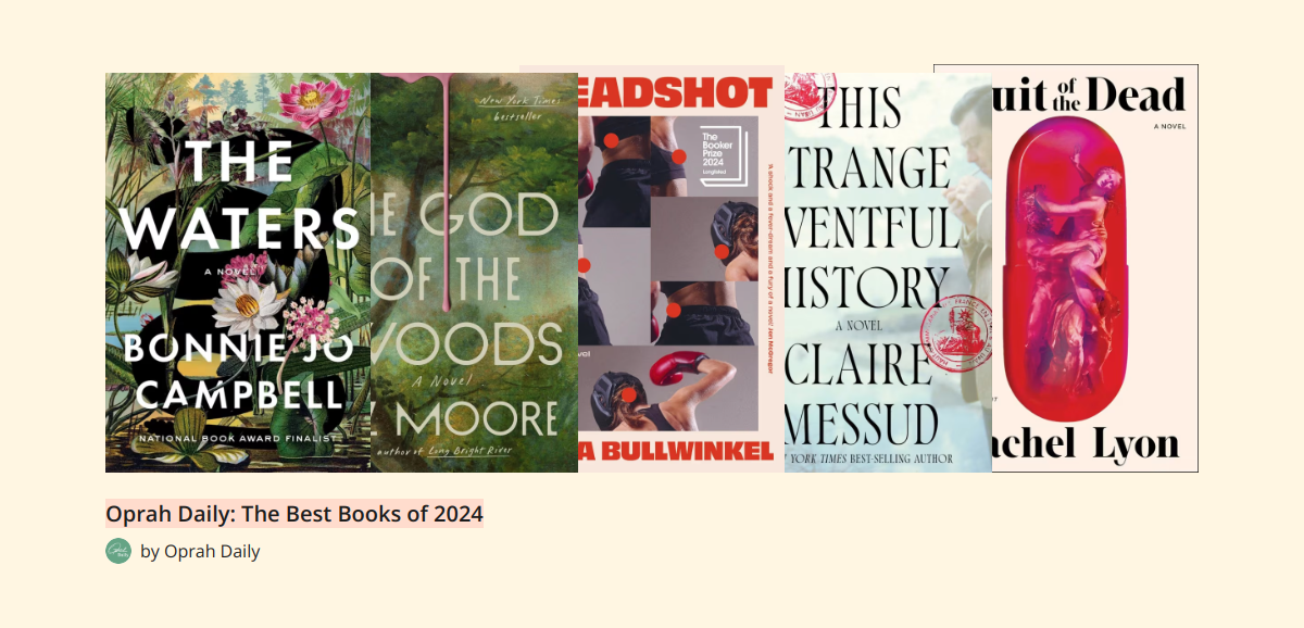 Oprah Daily: The Best Books of 2024 | Booklisti