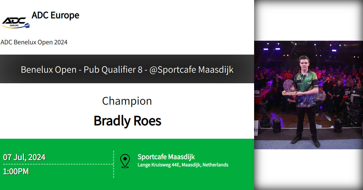 Benelux Open - Pub Qualifier 8 - @Sportcafe Maasdijk