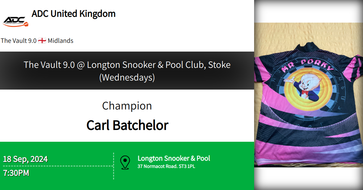 The Vault 9.0 @ Longton Snooker & Pool Club, Stoke (Wednesdays)