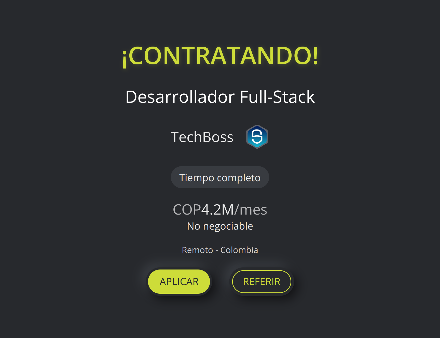 Desarrollador Full-Stack en TechBoss | Torre