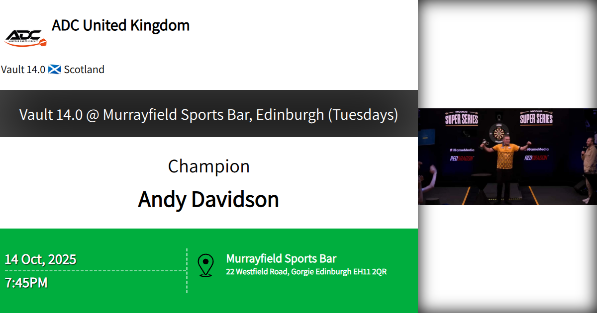 Vault 14.0 @ Murrayfield Sports Bar, Edinburgh (Tuesdays)