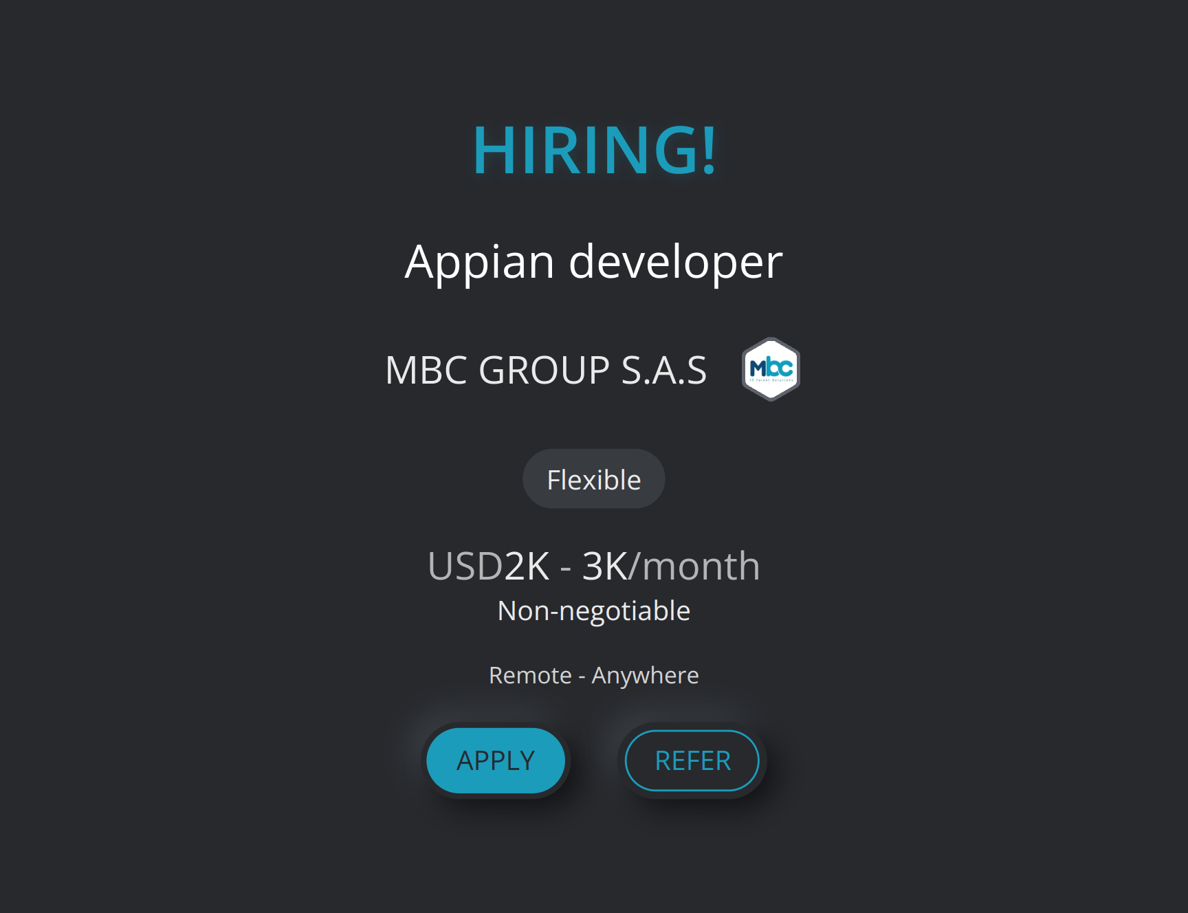 Appian developer at MBC GROUP S.A.S | Torre