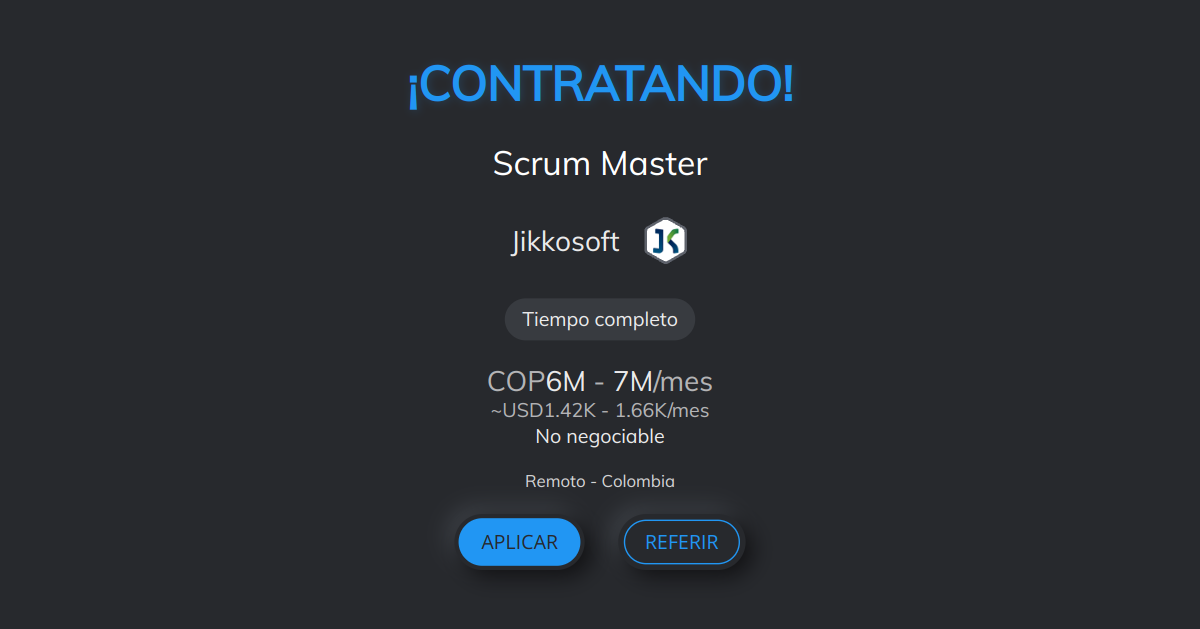 Scrum Master en Jikkosoft | Torre