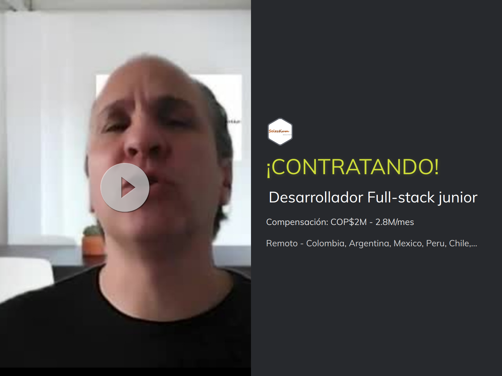 Desarrollador Full-stack junior en Selectium | Torre