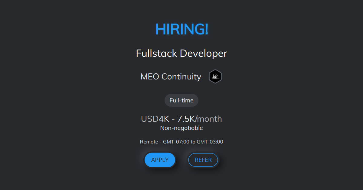 Fullstack Developer at MEO Continuity | Torre