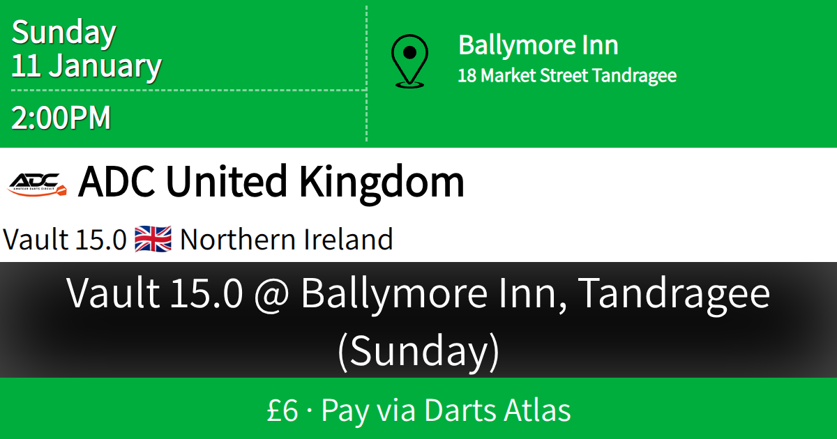 Vault 15.0 @ Ballymore Inn, Tandragee (Sunday)