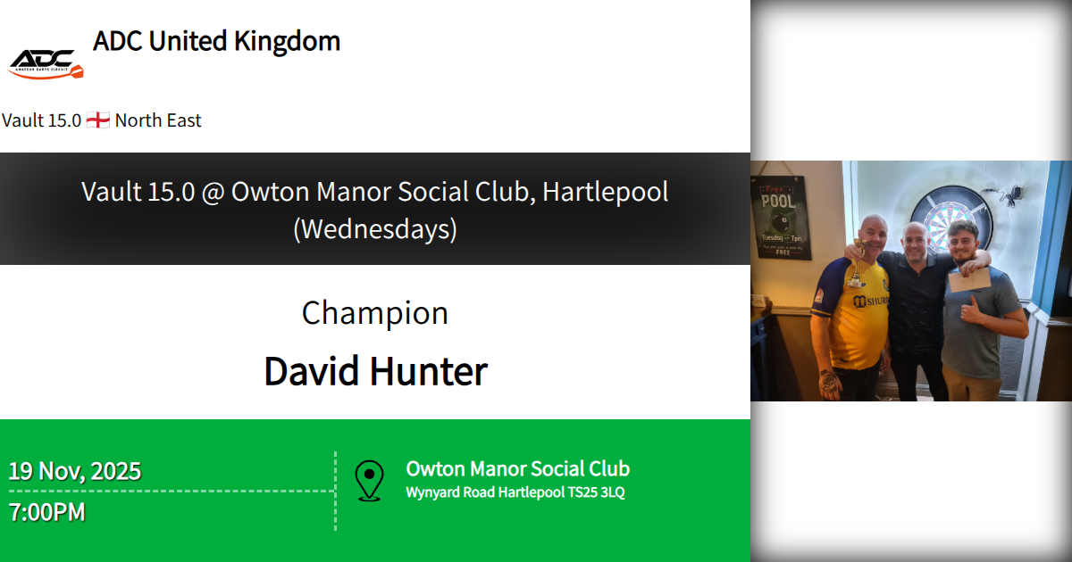 Vault 15.0 @ Owton Manor Social Club, Hartlepool (Wednesdays)