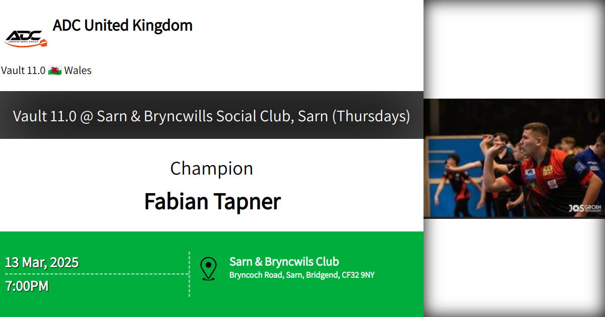 Vault 11.0 @ Sarn & Bryncwills Social Club, Sarn (Thursdays)