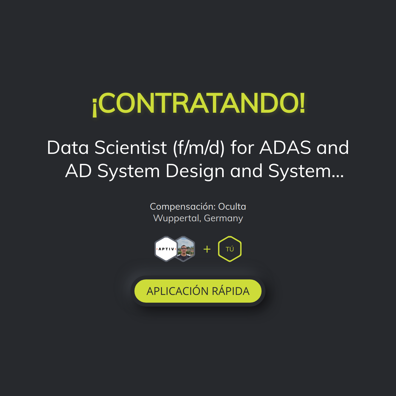 Data Scientist (f/m/d) for ADAS and AD System Design and System Analysis en Aptiv | Torre