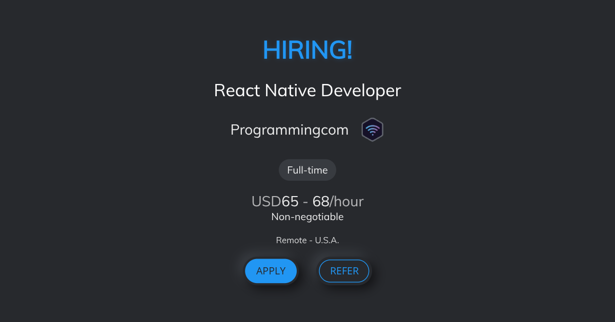 React Native Developer at Programmingcom | Torre