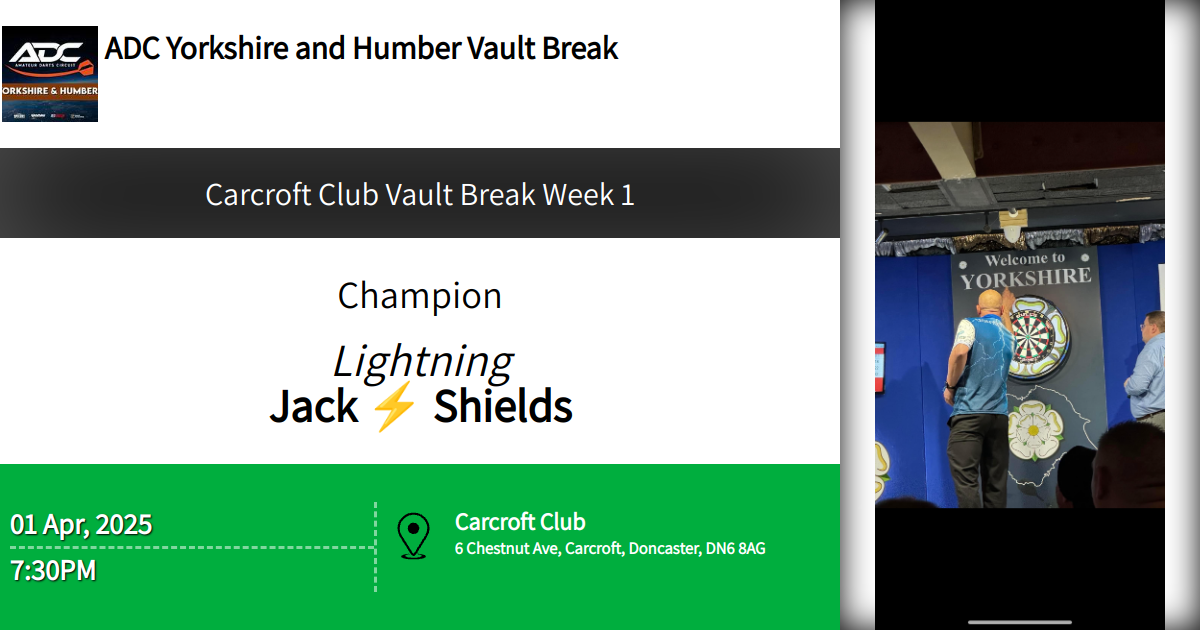 Carcroft Club Vault Break Week 1