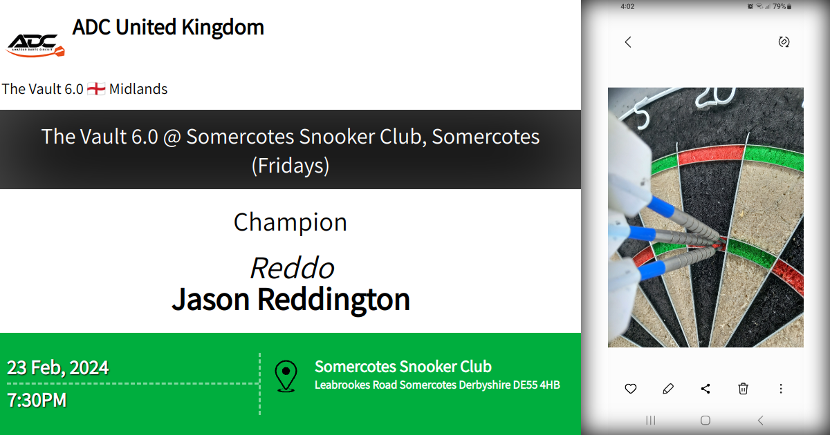 The Vault 6.0 @ Somercotes Snooker Club, Somercotes (Fridays)