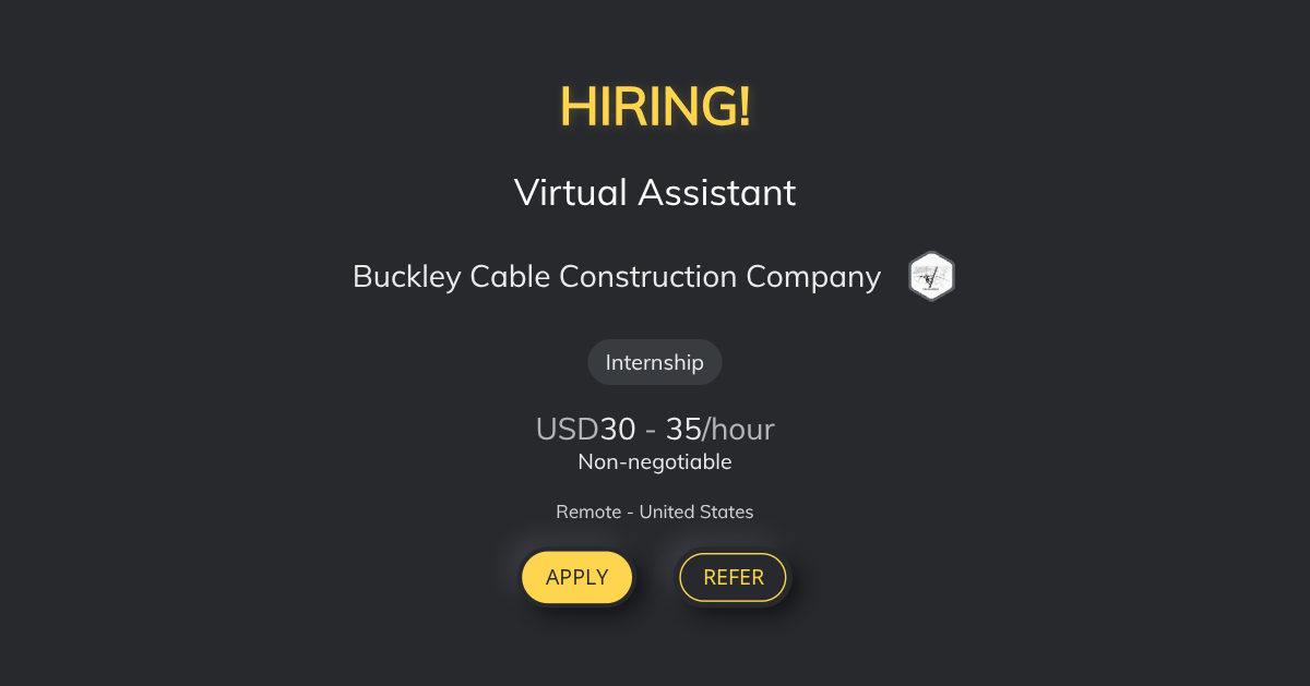 Virtual Assistant at Buckley Cable Construction Company | Torre