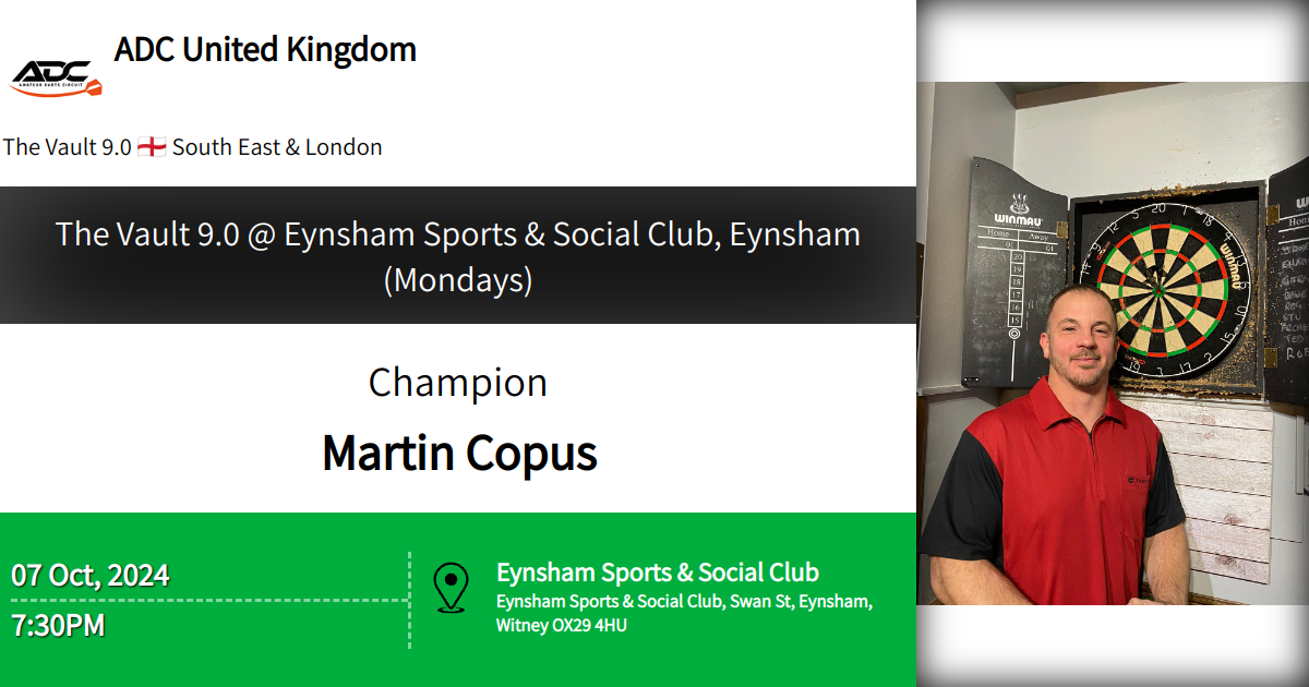 The Vault 9.0 @ Eynsham Sports & Social Club, Eynsham (Mondays)