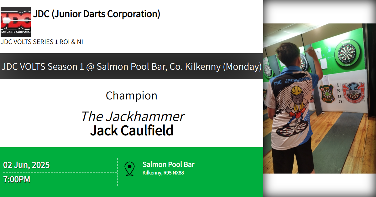 JDC VOLTS Season 1 @ Salmon Pool Bar, Co. Kilkenny (Monday)