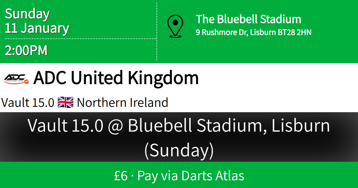 Vault 15.0 @ Bluebell Stadium, Lisburn (Sunday)