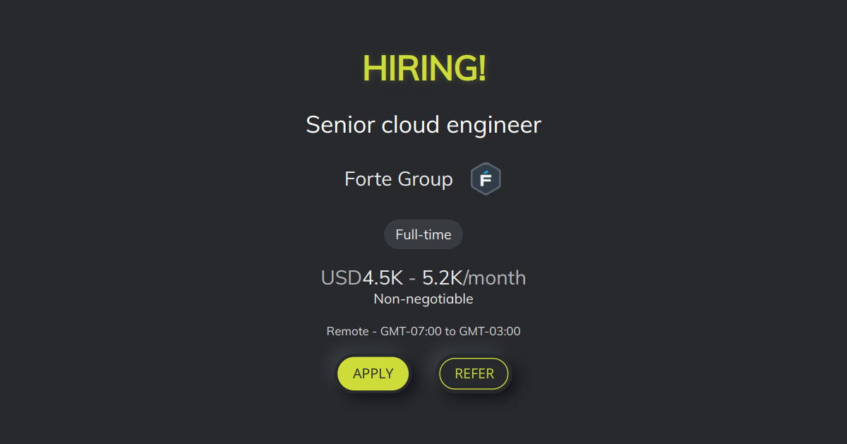 Senior cloud engineer at Forte Group | Torre