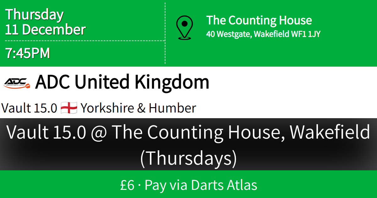 Vault 15.0 @ The Counting House, Wakefield (Thursdays)