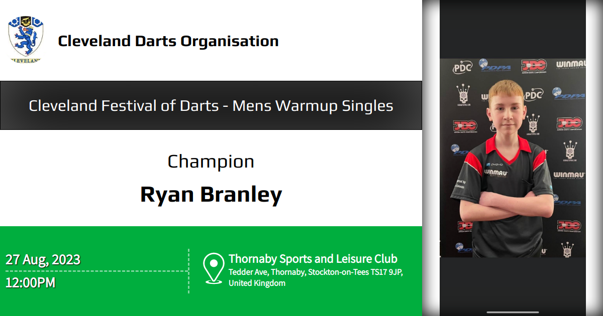 Cleveland Festival of Darts - Mens Warmup Singles