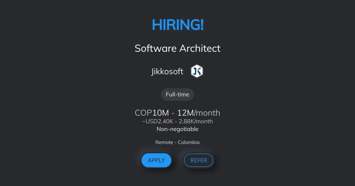 Software Architect at Jikkosoft | Torre