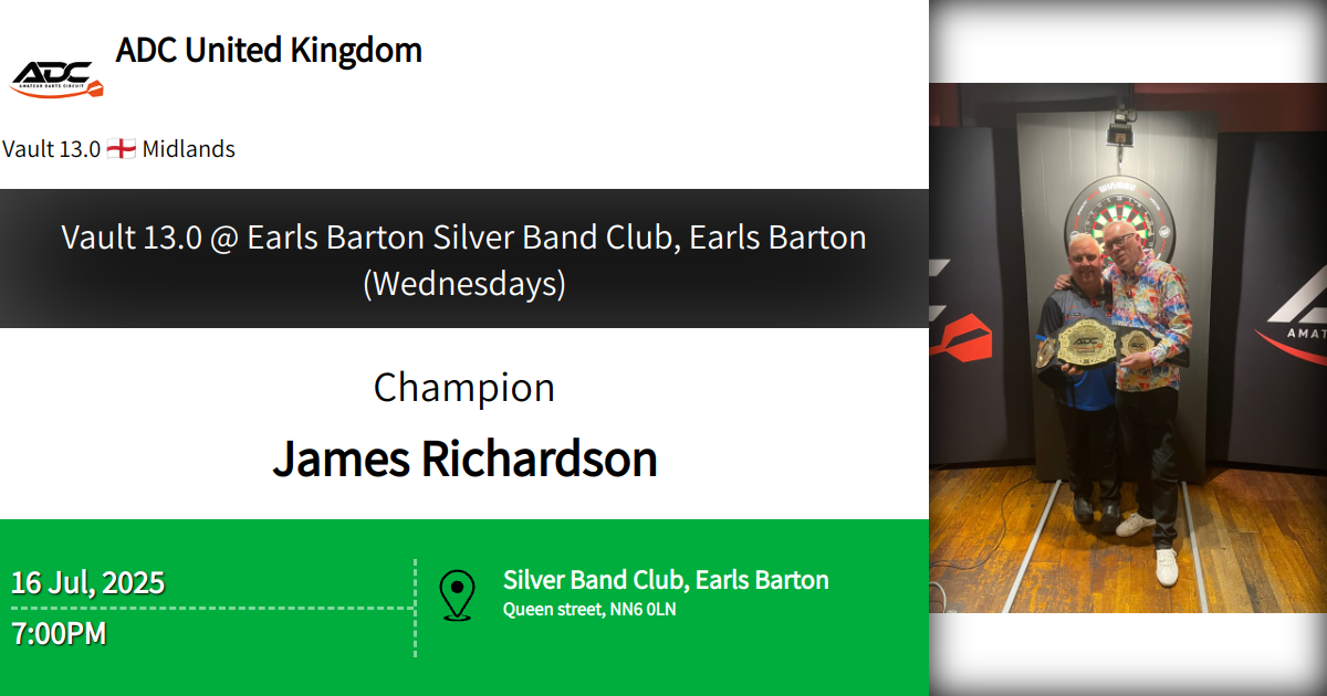 Vault 13.0 @ Earls Barton Silver Band Club, Earls Barton (Wednesdays)