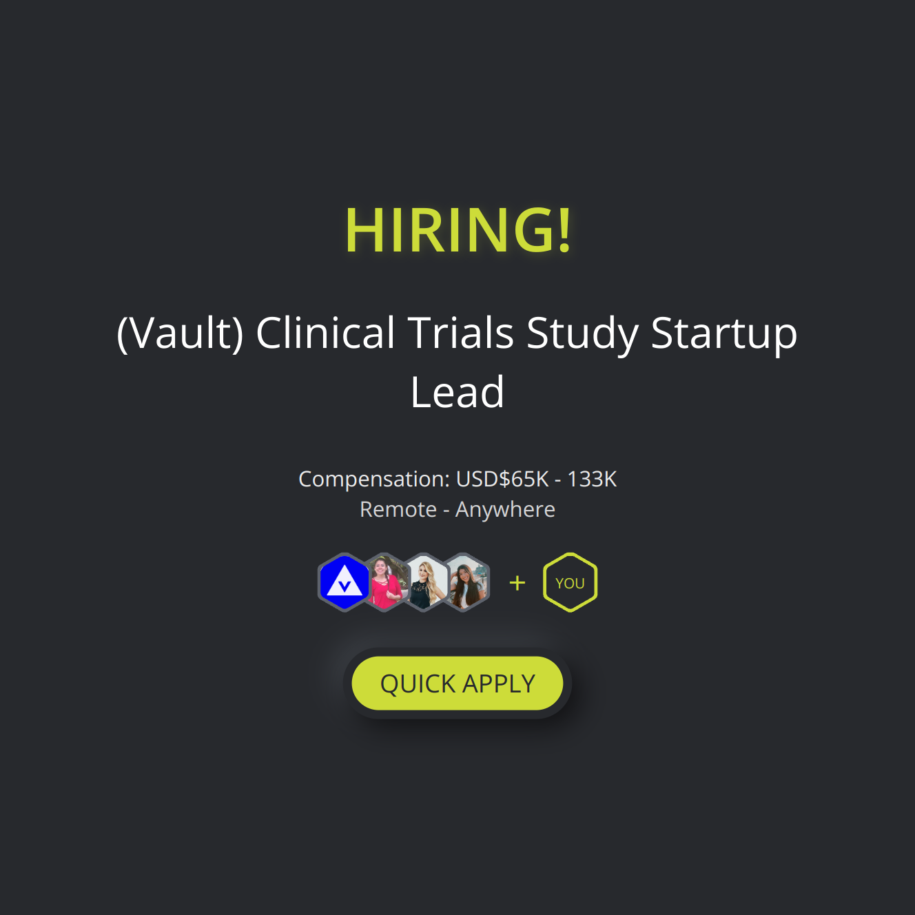 (Vault) Clinical Trials Study Startup Lead at Vault | Torre