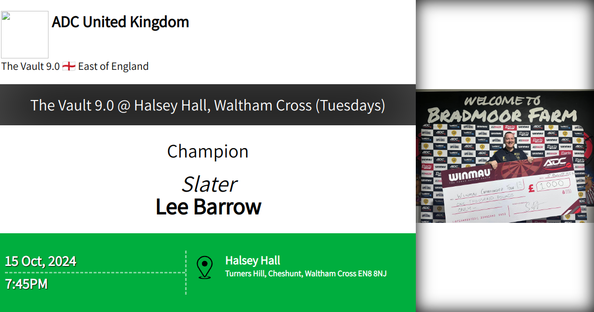 The Vault 9.0 @ Halsey Hall, Waltham Cross (Tuesdays)