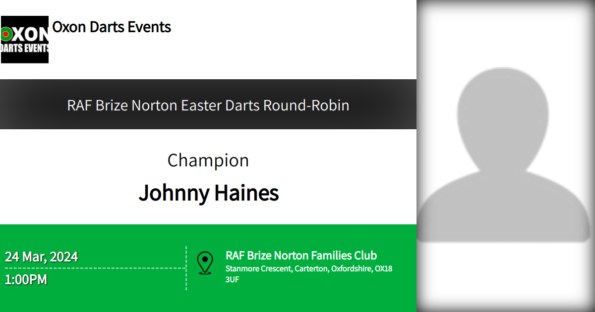 RAF Brize Norton Easter Darts Round-Robin