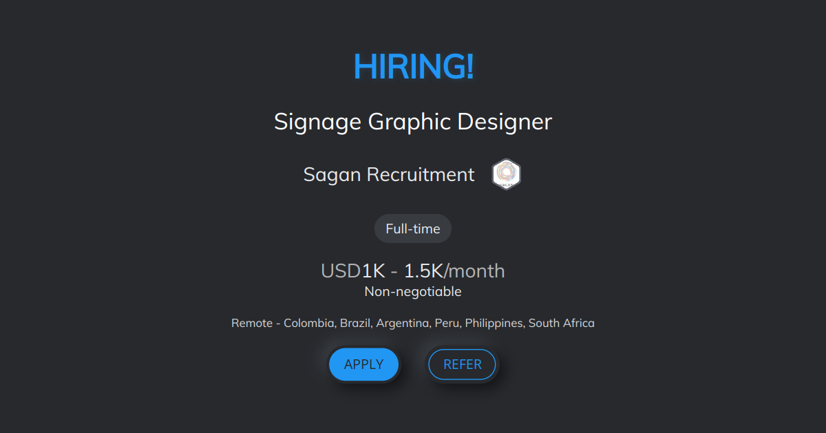 Signage Graphic Designer at Sagan Recruitment | Torre