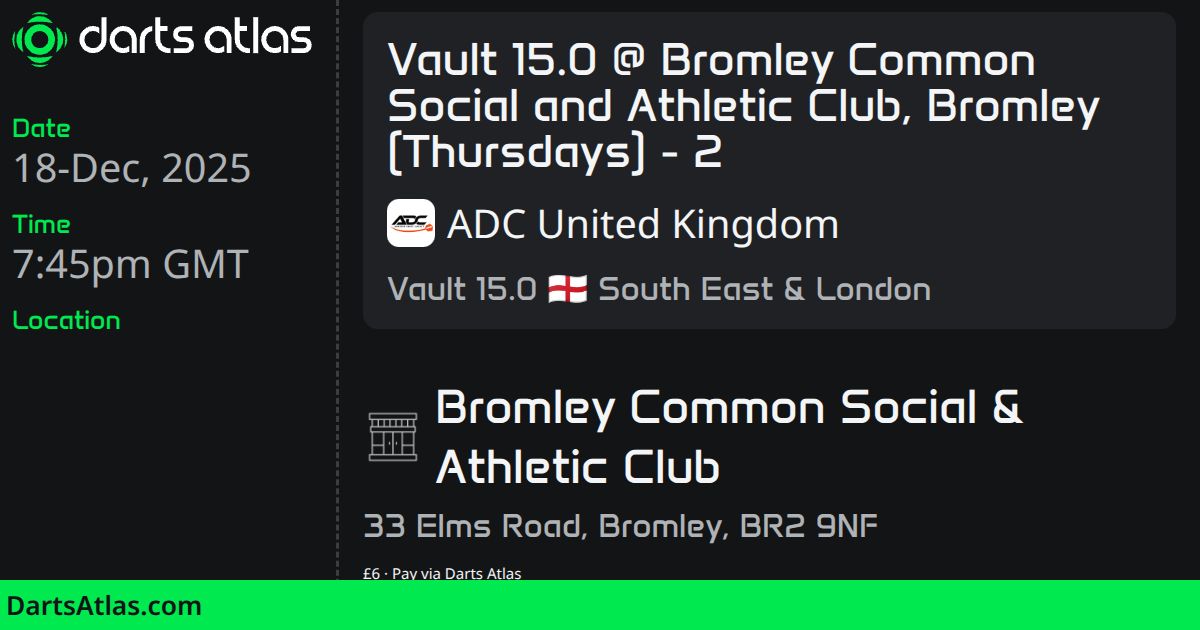 Vault 15.0 @ Bromley Common Social and Athletic Club, Bromley ...