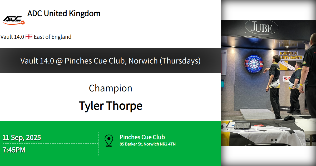 Vault 14.0 @ Pinches Cue Club, Norwich (Thursdays)