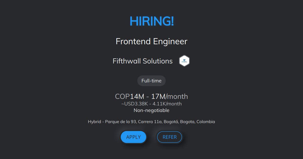 Frontend Engineer at Fifthwall Solutions | Torre