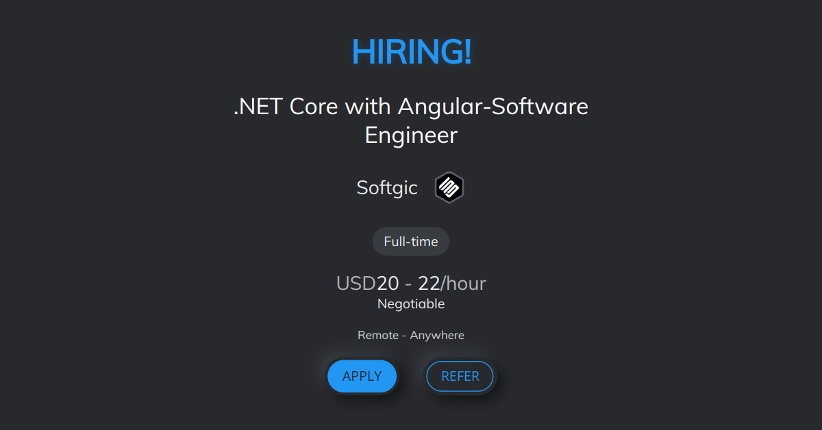 .NET Core with Angular-Software Engineer at Softgic | Torre