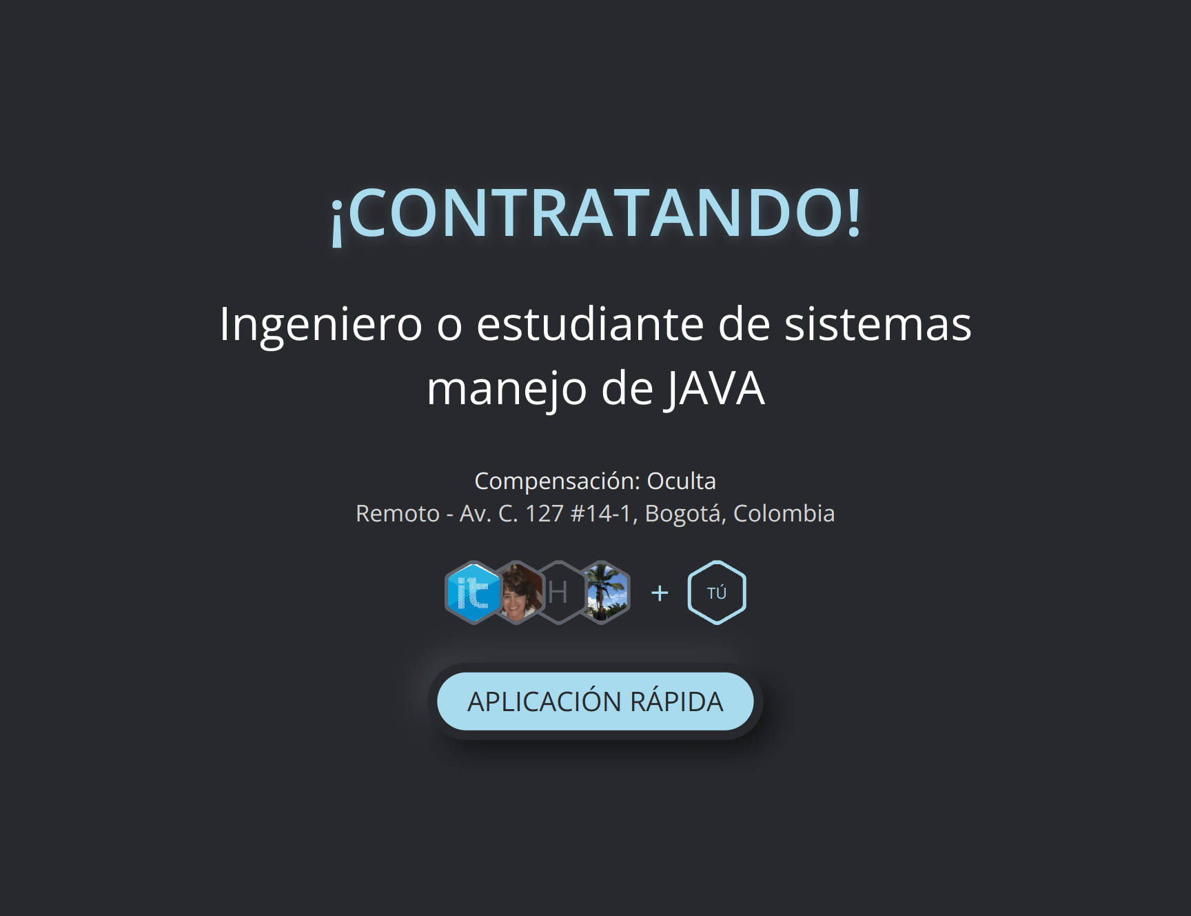 Ingeniero o estudiante de sistemas manejo de JAVA en IT Team | Torre