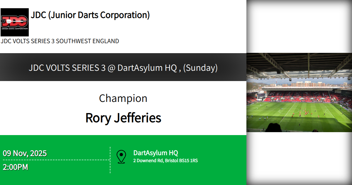 JDC VOLTS SERIES 3 @ DartAsylum HQ , (Sunday)