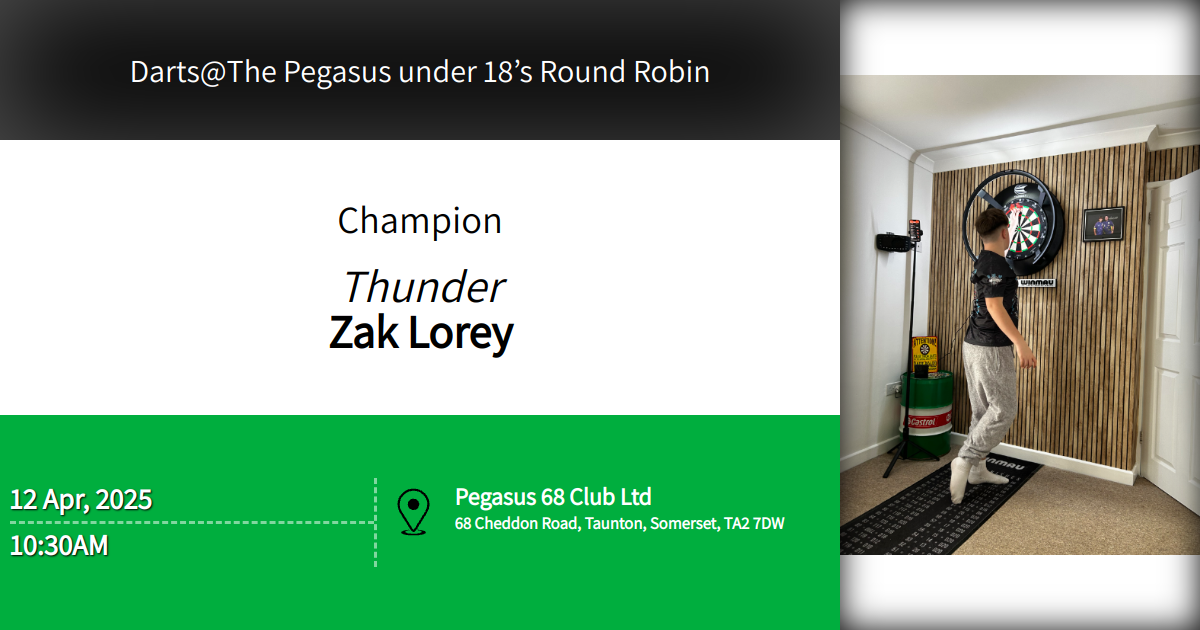 Darts@The Pegasus under 18’s Round Robin