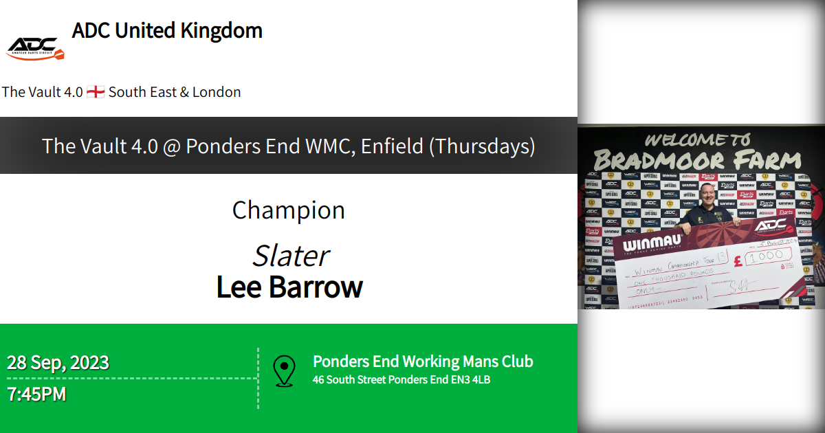 The Vault 4.0 @ Ponders End WMC, Enfield (Thursdays)