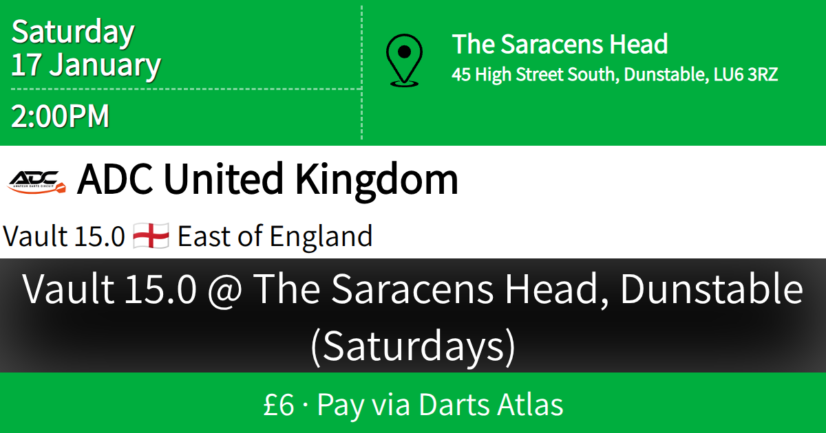 Vault 15.0 @ The Saracens Head, Dunstable (Saturdays)